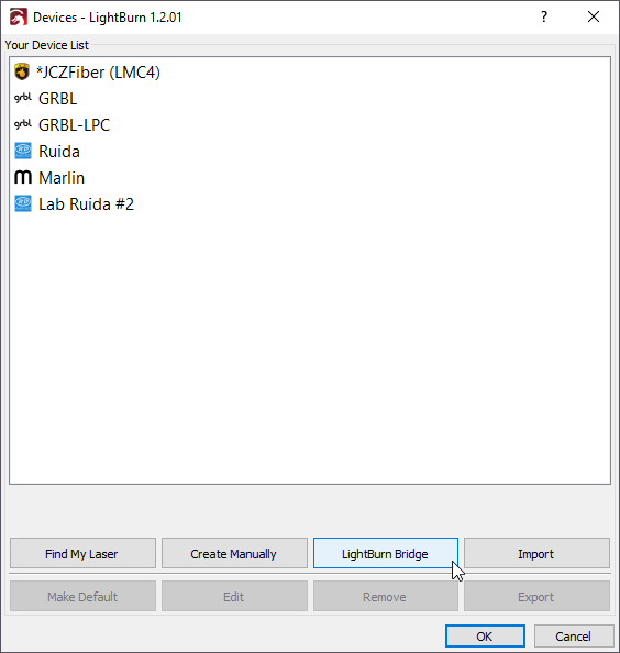 Setting Up the LightBurn Bridge
