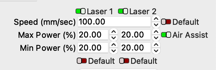 Setting Laser 2 Offset for Dual Laser Systems