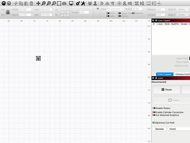 Creating and Editing Bar Codes in LightBurn