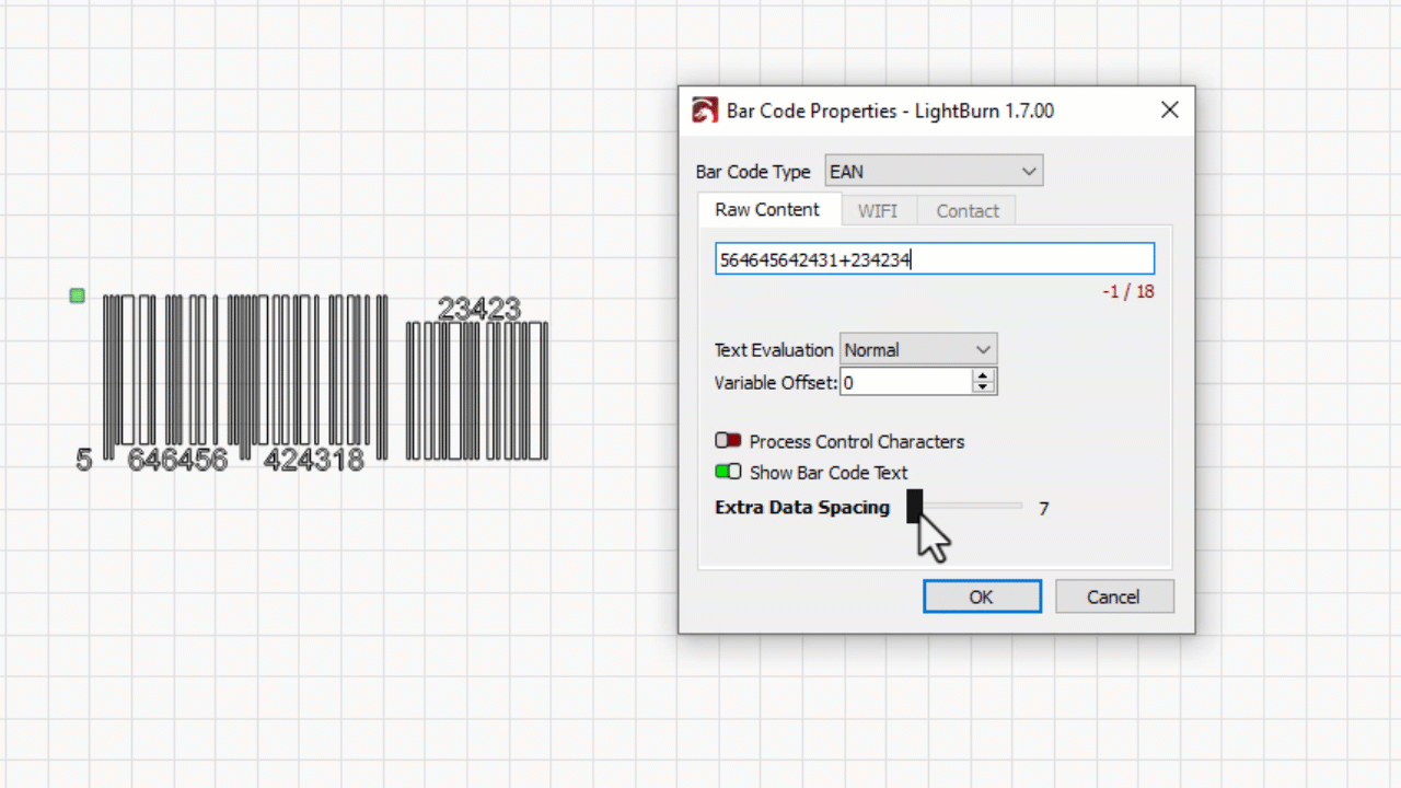 Creating and Editing Bar Codes in LightBurn