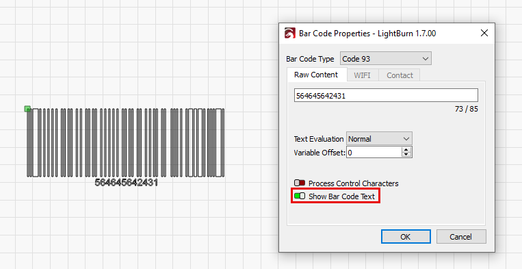 Creating and Editing Bar Codes in LightBurn