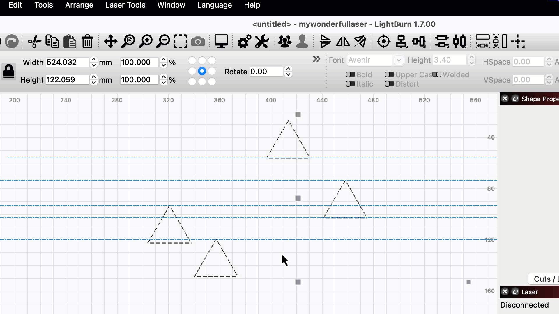 Using the Distribute and Move Together Tools in LightBurn