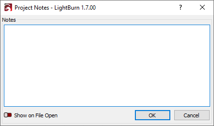 Using the Show Notes Feature in LightBurn