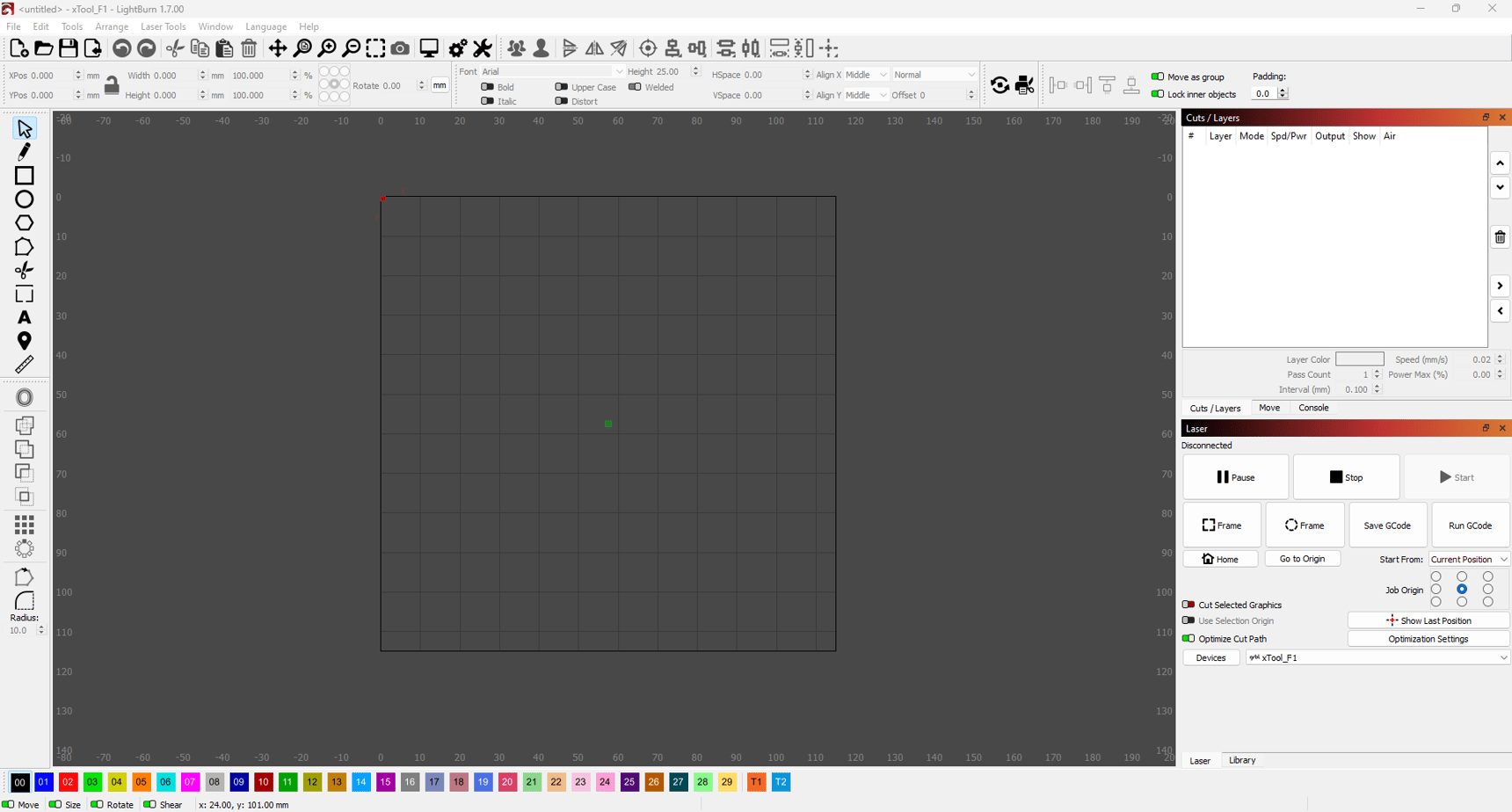 Workspace and Edit Window in LightBurn