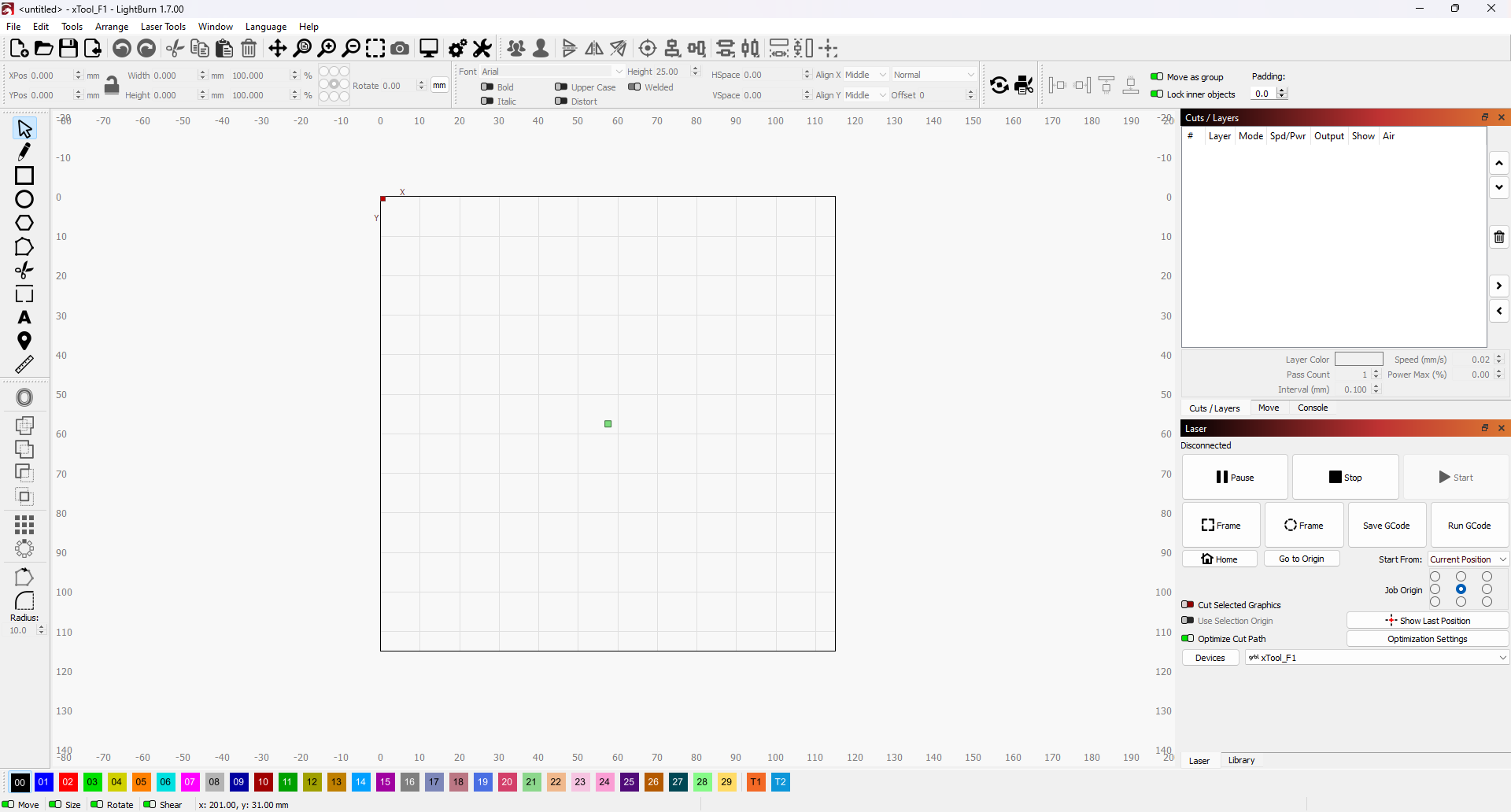 Workspace and Edit Window in LightBurn