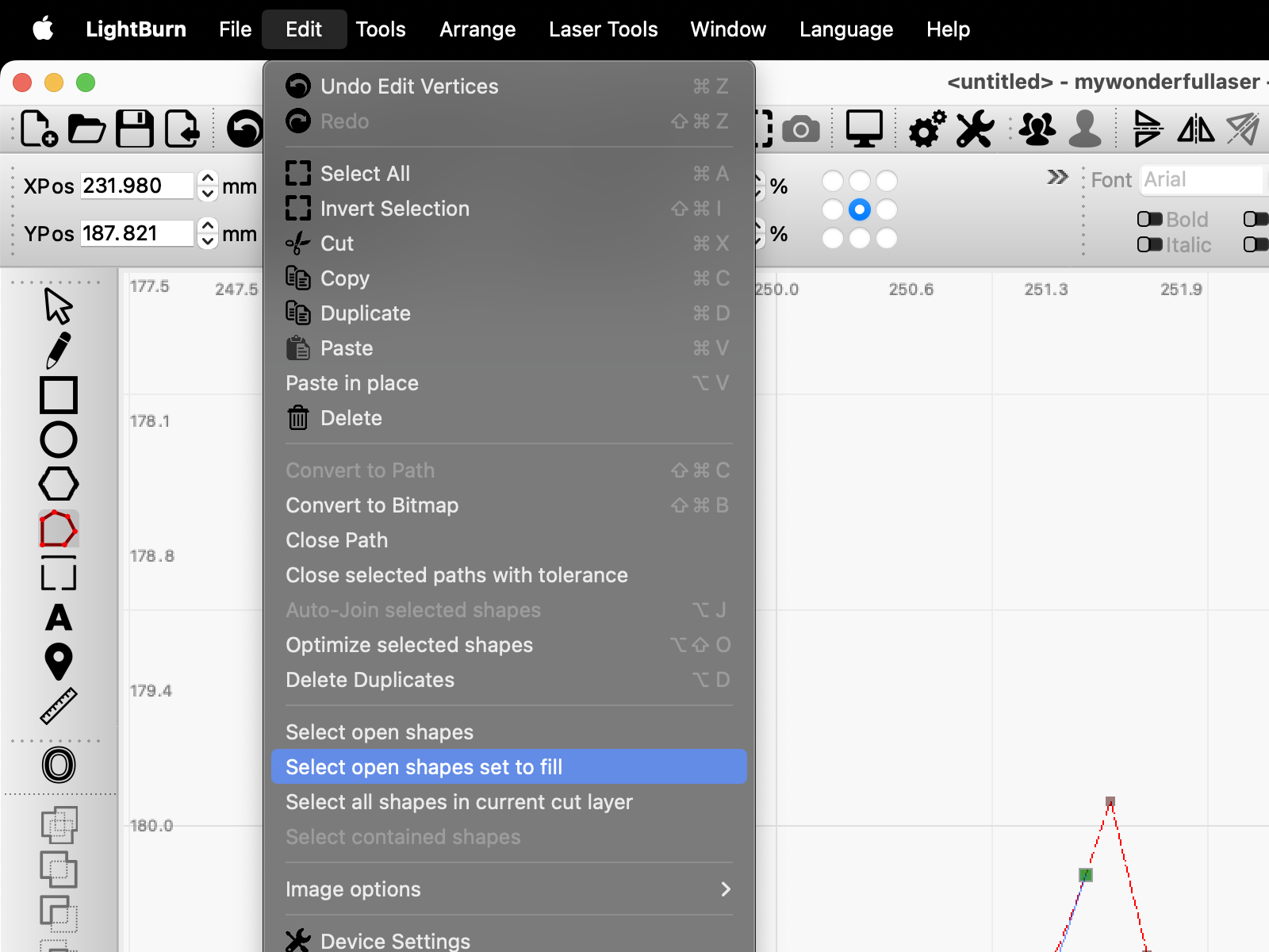 Open vs. Closed Shapes in LightBurn
