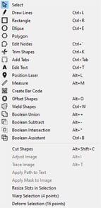 Tools Menu Overview in LightBurn