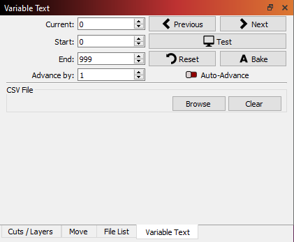 Using Variable Text in LightBurn