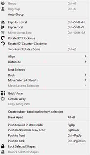 Comprehensive Guide to the Arrange Menu in LightBurn